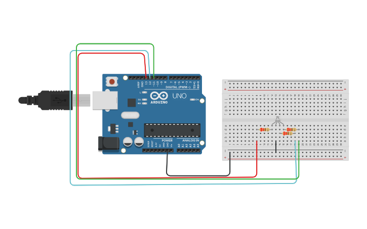 Circuit design Led RGB Multicolor. - Tinkercad