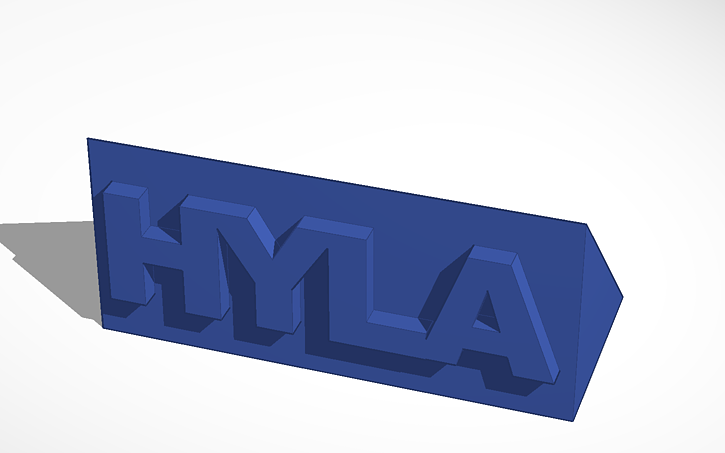 3D design Hyla Desk Name Plate - Tinkercad