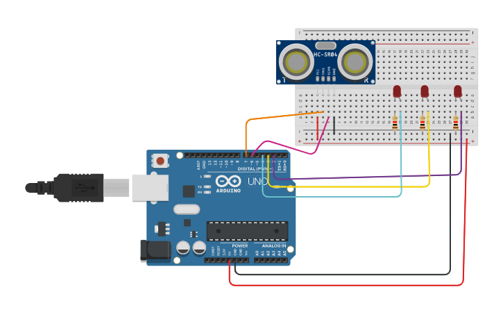 Circuit design Sensor de proximidad - Tinkercad Circuit design Sensor de proximidad - Tinkercad