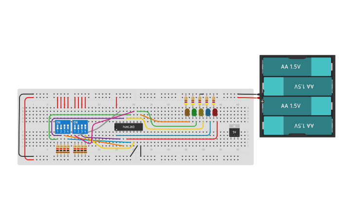 Circuit design 4 bit adder - Tinkercad Circuit design 4 bit adder - Tinkercad