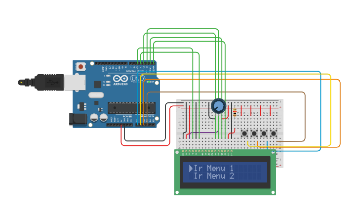 Circuit design LCD Menus - Tinkercad