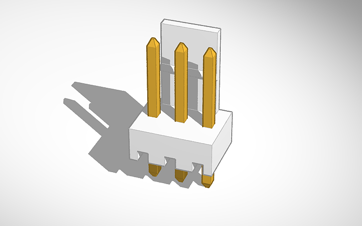 3D design 3-Pin Relimate connector - Tinkercad
