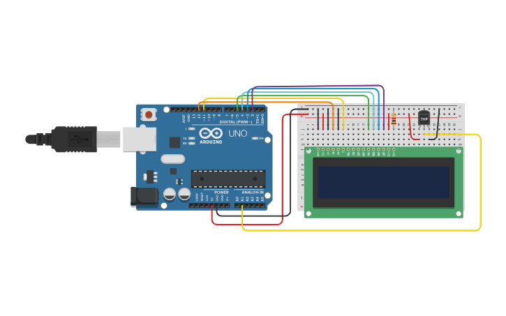 Circuit design 1. Temperature Sensor - Tinkercad