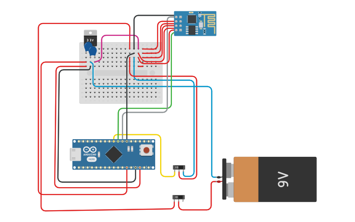 Circuit design Arduino Master (button) - Tinkercad