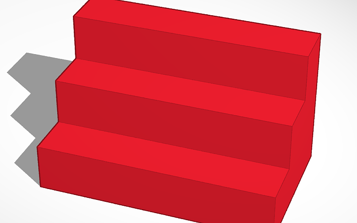 3D design 3 step Staircase - Tinkercad