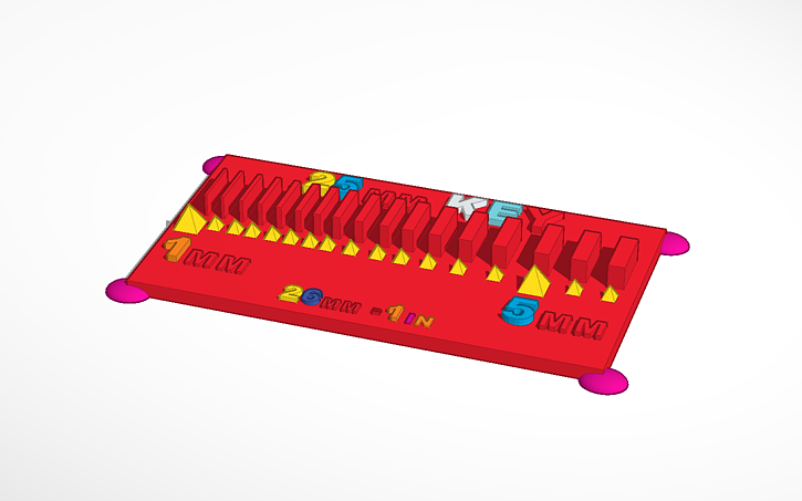 3D design .25mm Ruler | Tinkercad