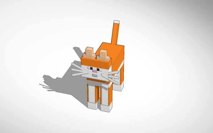 3D design Minecraft gato - Tinkercad