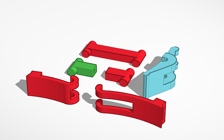 3D design Toggle Hasp latch-parts 140mm - Tinkercad