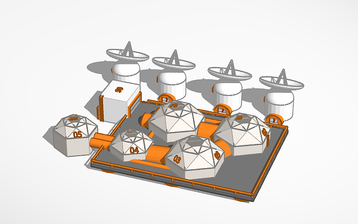 3D design Moon Base Camp - Tinkercad