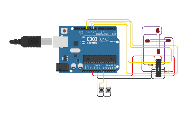 Circuit design Stepper Motor Control | Tinkercad