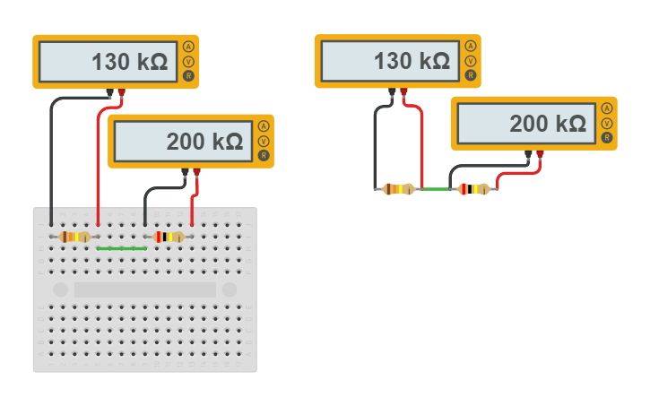 Circuit design Medir resistencia - Tinkercad