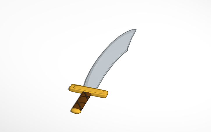 3D design Simple Curved Sword - Tinkercad