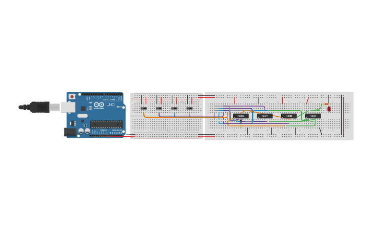 Circuit design circuito combinatorio - Tinkercad