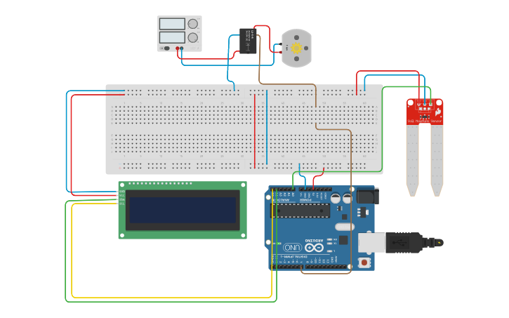 Circuit design Sistema de riego corregido - Tinkercad