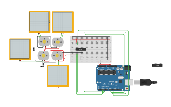 Circuit design Copy of chip L293D | Tinkercad