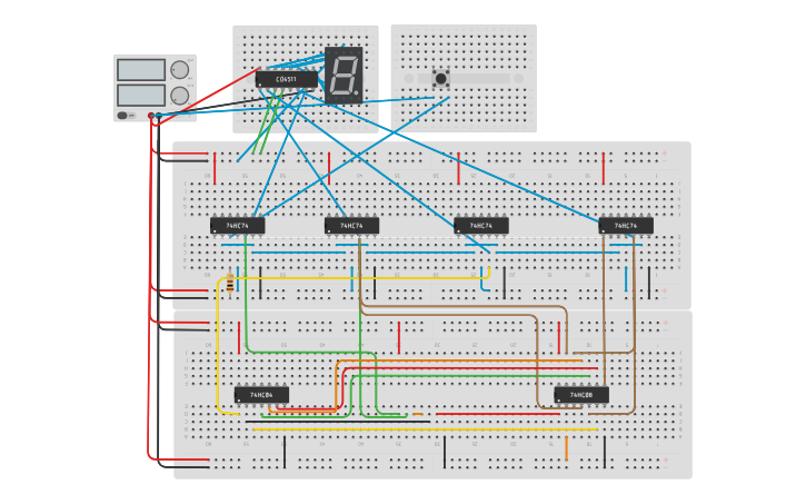 Circuit design DFF Counter - Tinkercad