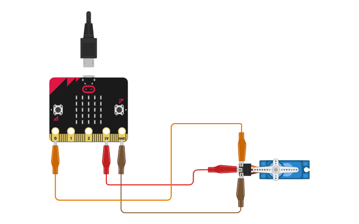 Circuit design Micro:bit Servo Calibrador - Tinkercad