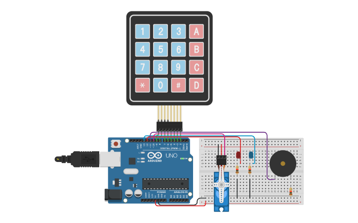 Circuit design KEYPAD - Tinkercad