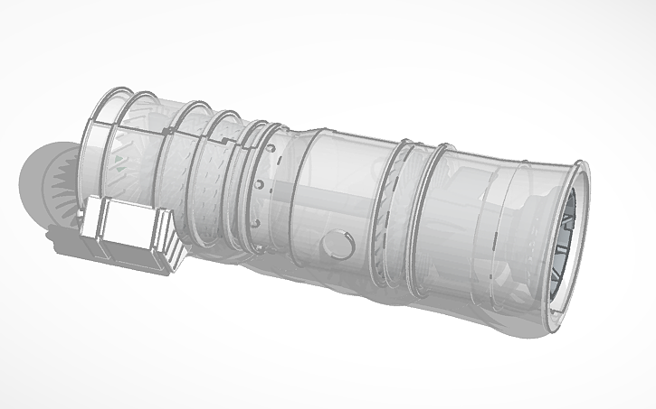 3D design 1/48 Tumansky R11 300 Turbojet WIP - Tinkercad