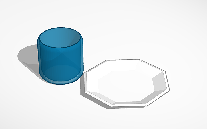 3D design glass and plate - Tinkercad