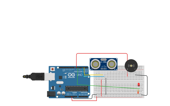 Circuit design Copy of PRACTICA 7.Sensor ultrasónico con servo. - Tinkercad Circuit design Copy of PRACTICA 7.Sensor ultrasónico con servo. - Tinkercad