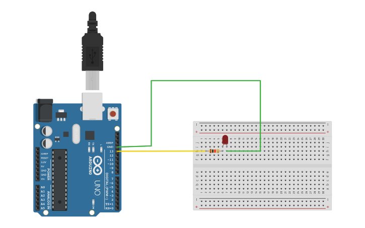 Circuit design led blink - Tinkercad