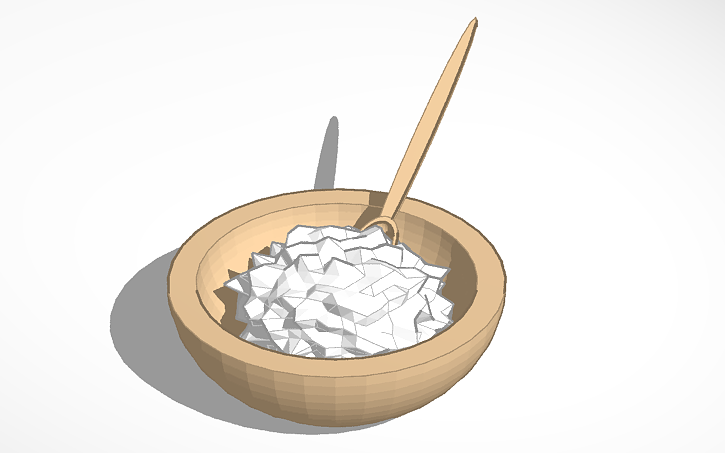 3D design bowl of rice - Tinkercad