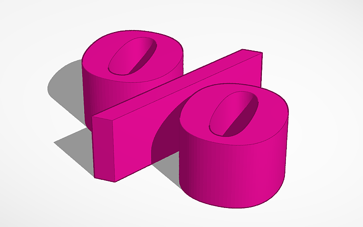 3D design percent symbol - Tinkercad