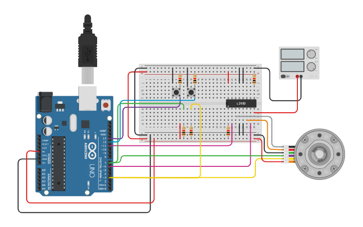 Circuit design Stepper Motor Encoder Control - Tinkercad