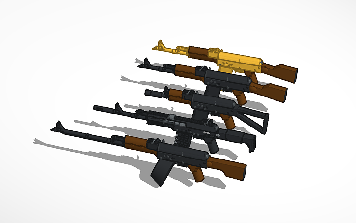 3D design AK-12, AK-47, AK-74u, rpk - Tinkercad