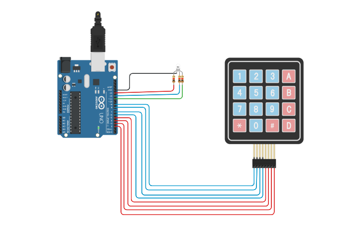 Circuit Design Copy Of Keypad 4x4 Tinkercad