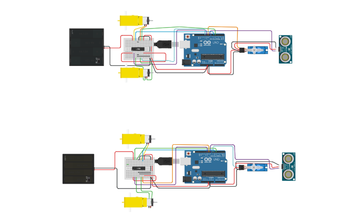 Circuit design Cristian Paez Obstacle Robot 8C - Tinkercad