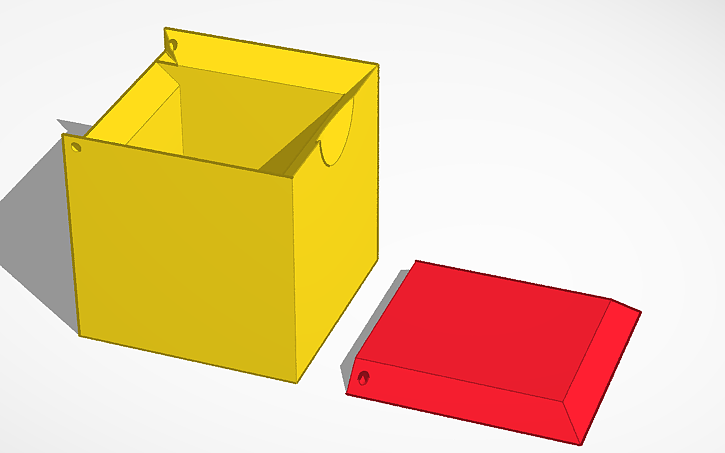 3D design Cube with a lid 1 - Tinkercad