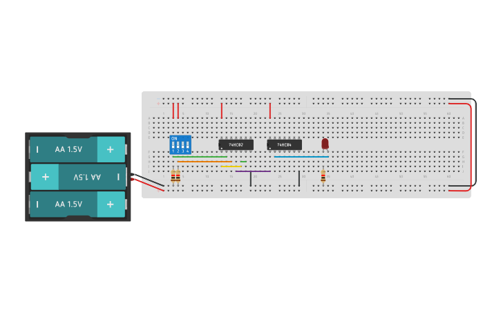 Circuit design NAND usando NOR | Tinkercad