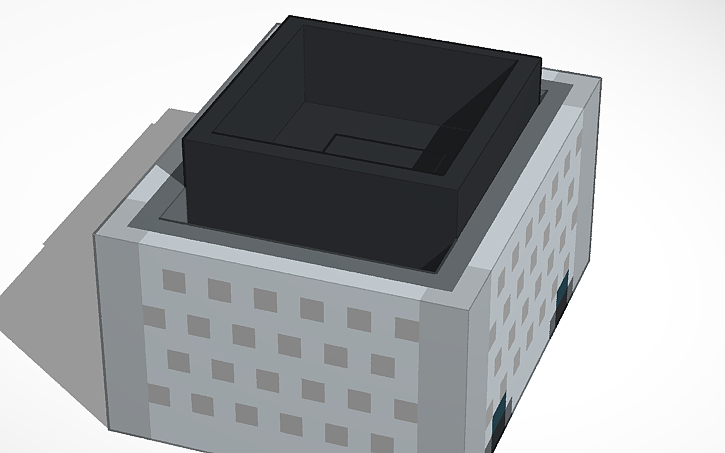 3D design Minecraft minecart with hopper - made by me - Tinkercad