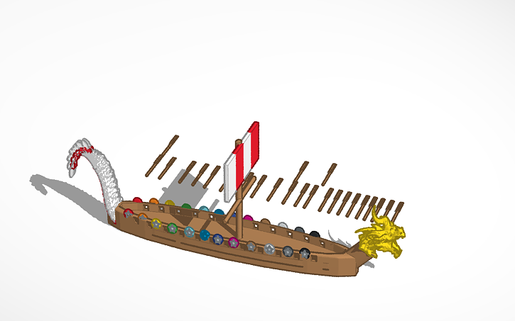 3D design viking ship - Tinkercad