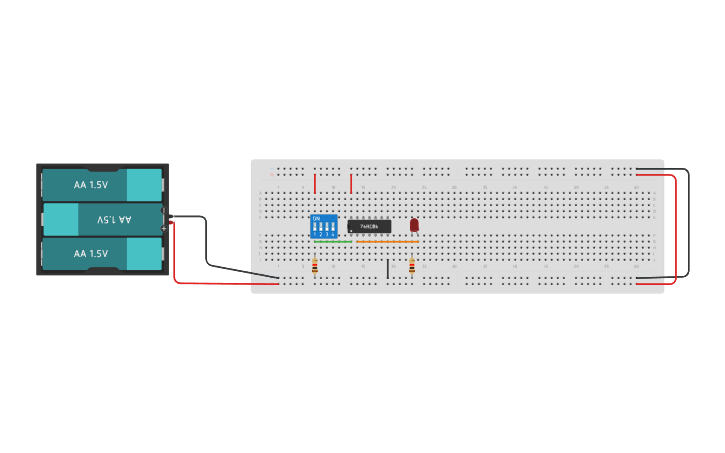 Circuit design 7404 - Tinkercad