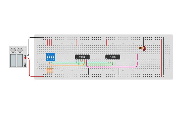 Circuit design GROUP 3 - SIMPLIFICATION OF BOOLEAN FUNCTION - Tinkercad Circuit design GROUP 3 - SIMPLIFICATION OF BOOLEAN FUNCTION - Tinkercad