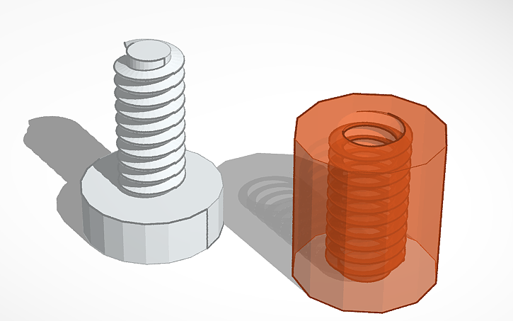 3D design Printer screw fit test - Tinkercad