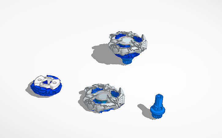 3D design Beyblade X Phoenix Wing blue - Tinkercad