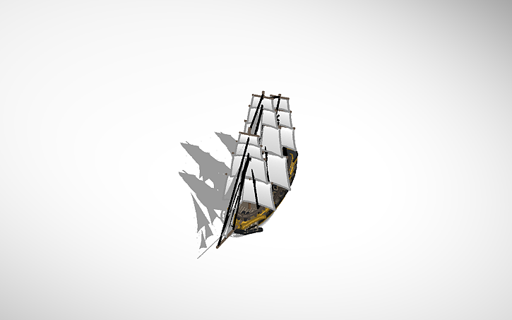 3D design Copy of Copy of Pirate Ships - HMS Puffin - Tinkercad