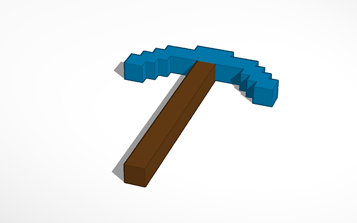 3D design Minecraft Diamond Pickaxe | Tinkercad