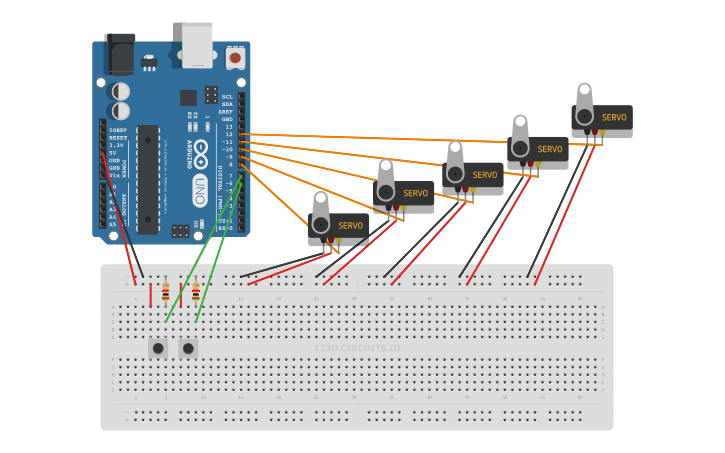 Circuit design Arduino Arm - Tinkercad