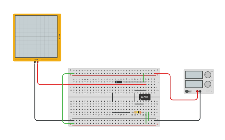 Circuit design pengujian diode zener - Tinkercad