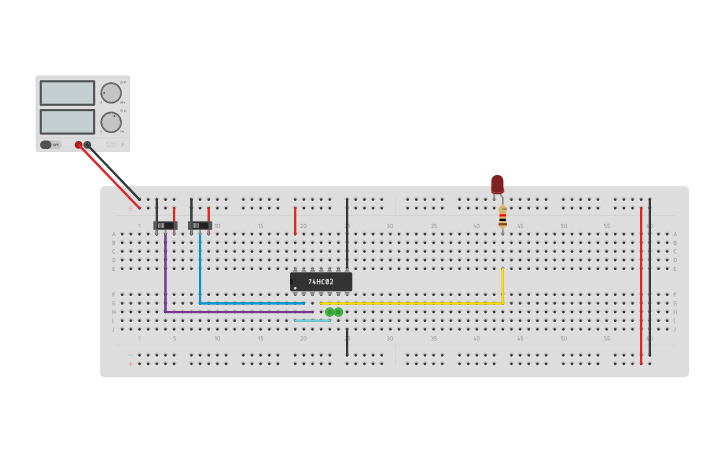 Circuit design OR Gate using NOR Gate | Tinkercad
