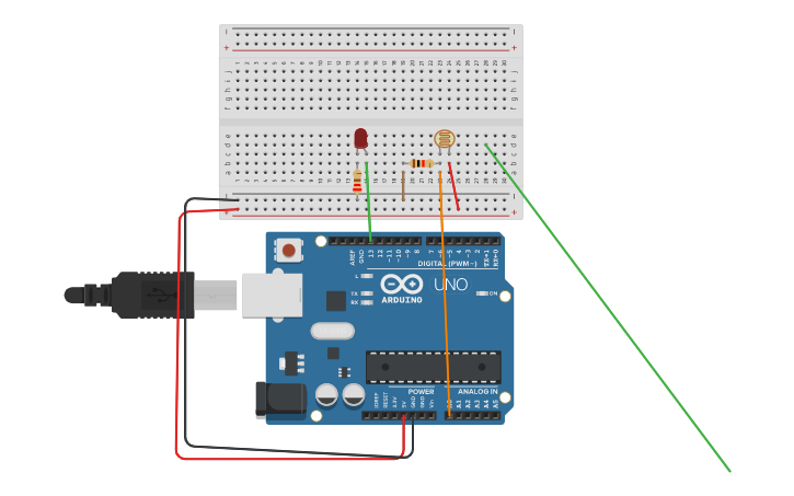 Circuit design Ampliacion Circuito 8 Sensor LDR | Tinkercad
