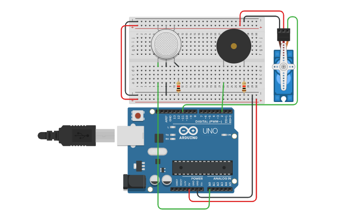 Circuit design Air quality system | Tinkercad