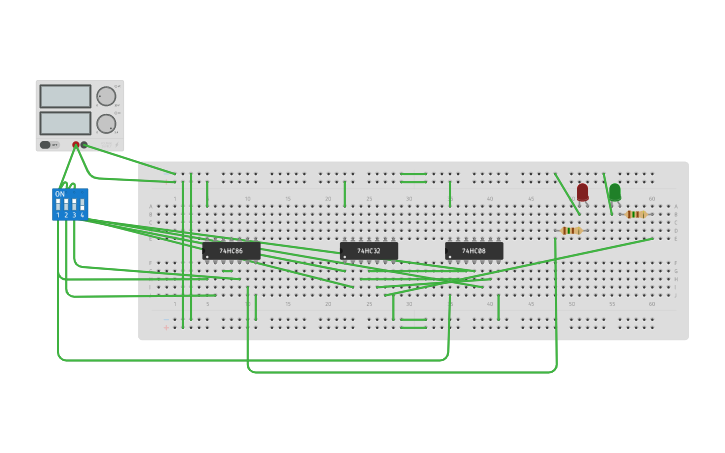 Circuit design Full adder - Tinkercad