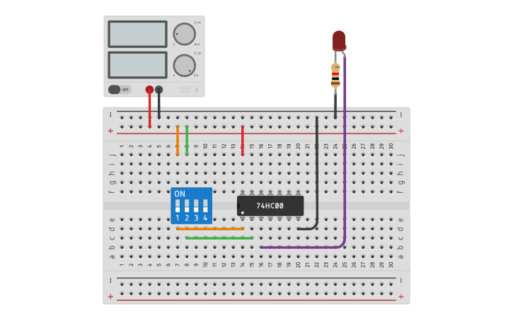 Circuit design QUAD TWO INPUT NAND GATE - Tinkercad