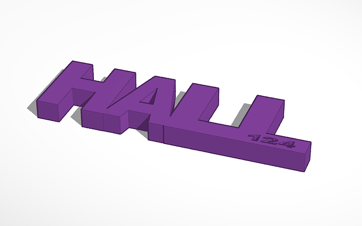 3D design Hall Pass - Tinkercad